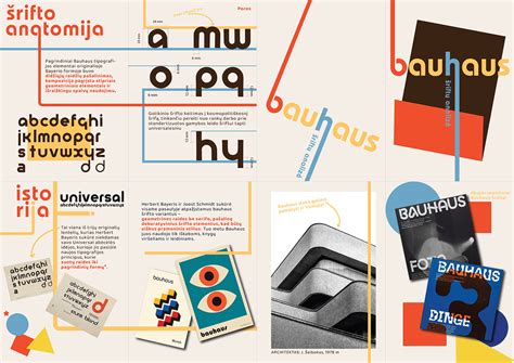 Bauhaus Font Analysis Infographic Leaflet Layout Behance