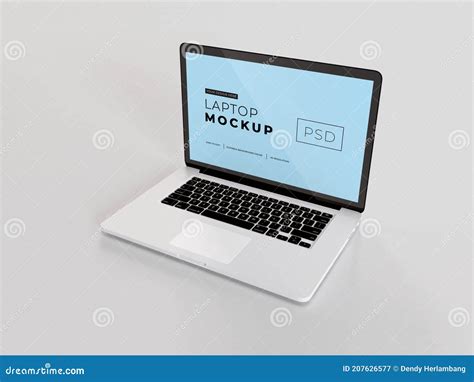 Realistic Laptop Mockup Template Scene Editorial Photography Illustration Of White Keyboard