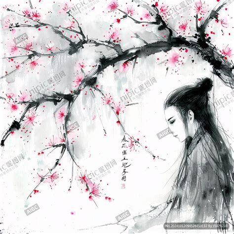Ai创作图手绘桃花美女 水墨画桃花林 古风国画桃花 桃花高清手绘画 桃花手绘图 手绘工笔水墨桃花 手绘美女红梅图 手绘水墨桃花 桃花美人图 桃花美人插画 水墨桃花风 韩式水墨画 水墨桃花工笔