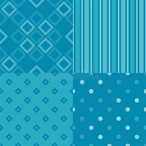 Set Of 4 Seamless Abstract Geometric Pattern Mosaic Texture Stock Vector Illustration Of