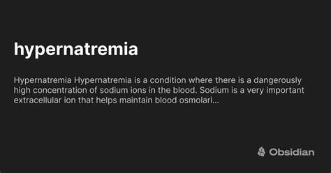 Hypernatremia Obsidian Publish
