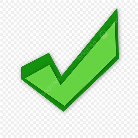 Зеленая галочка на прозрачном фоне Png