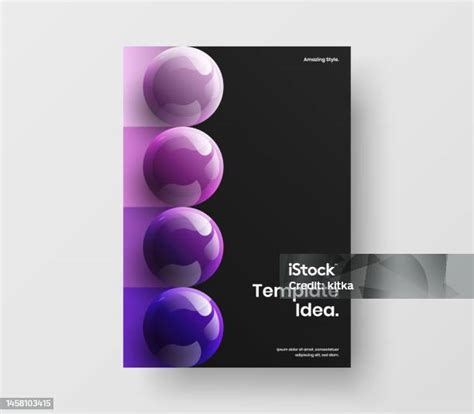 독특한 광고지 디자인 벡터 개념입니다 밝은 3d 구체 잡지 표지 그림입니다 A4 용지에 대한 스톡 벡터 아트 및 기타 이미지 A4 용지 개념 고급 Istock