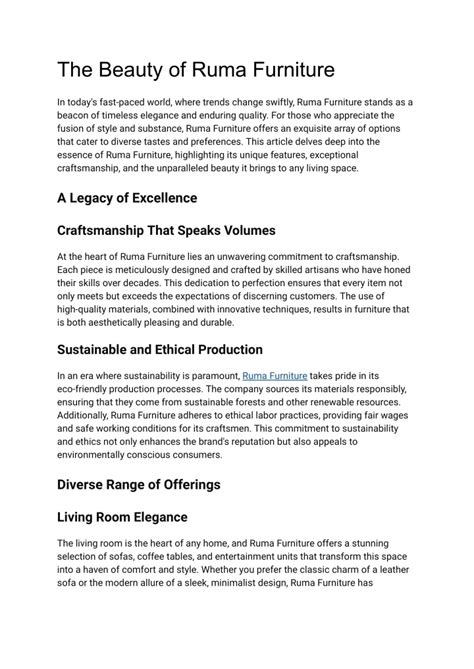 Ppt Ruma Furniture Powerpoint Presentation Free Download Id 13272012