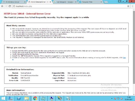 Iis Php Fastcgi Error 5000 Internal Server Error Stack