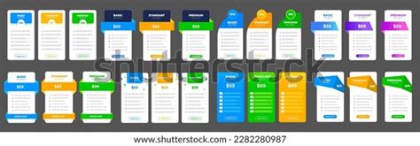 Ui Ux Pricing Design Tables Tariffs Stock Vector Royalty Free 2282280987 Shutterstock