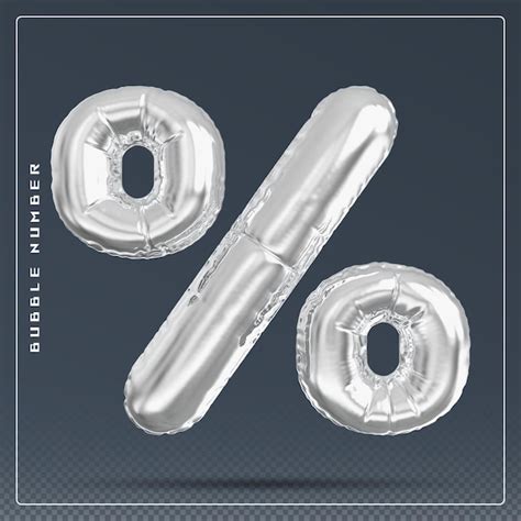 Premium Psd Percent Symbol Bubble Silver 3d Render