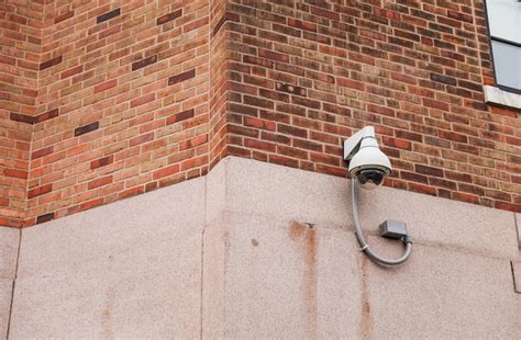 Premium Photo Security Camera Overlooking Urban Street Surveillance Technology Safety