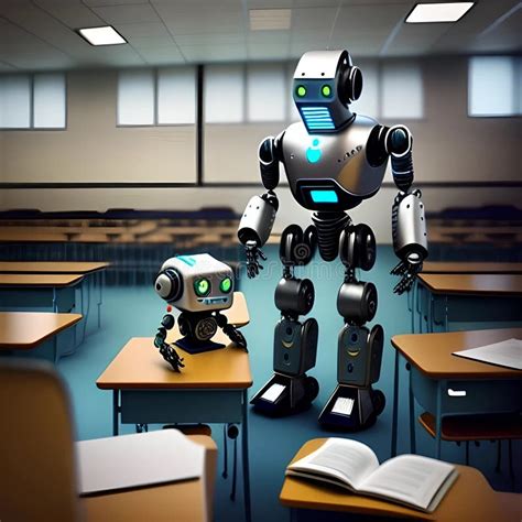 Robots In The Classroom Learning Concept Generated By Ai Stock