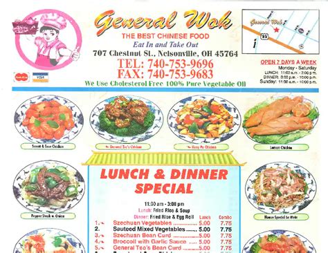 Menu At General Wok Restaurant Nelsonville