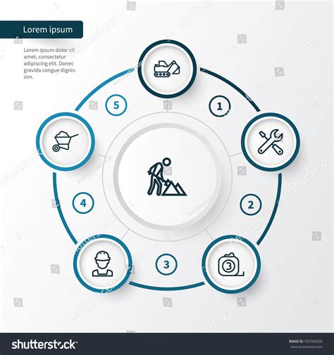 Architecture Outline Icons Set Collection Construction Stock Vector Royalty Free 703786300