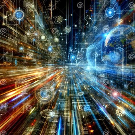 Digital Abstract Technology Background Binary Speed Communications Stock Illustration