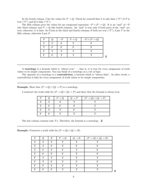 truth tables tautologies and logical equivalences cheat sheet