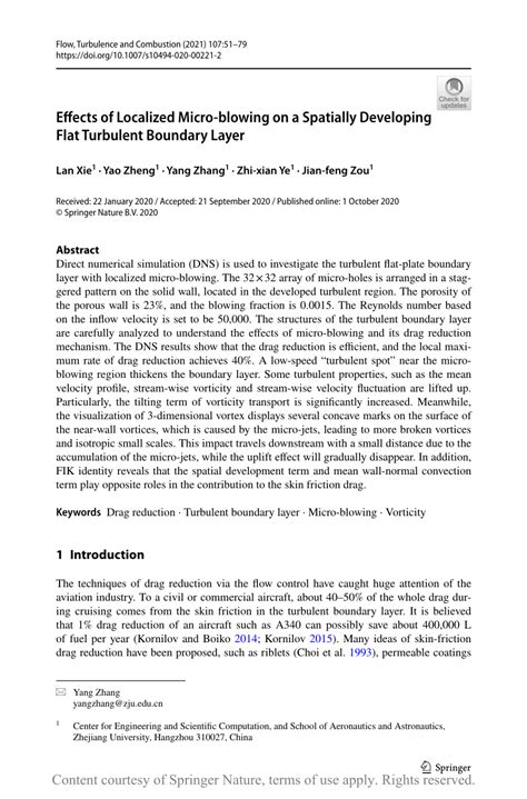 Effects Of Localized Micro Blowing On A Spatially Developing Flat Turbulent Boundary Layer