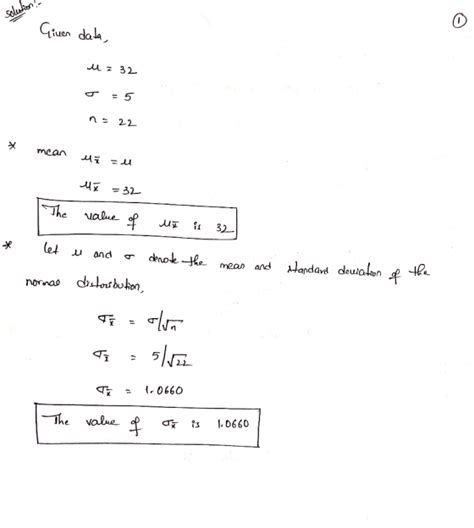 determine mu subscript x overbar and sigma subscript x overbar from the