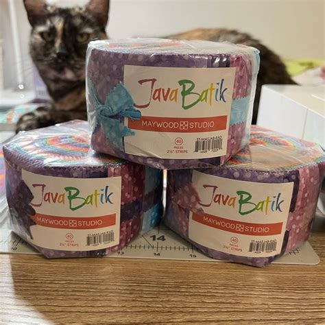 Java Batiks Rainbow Polka Dots Green Blue Yellow Orange Pink Batik