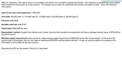 solved calculate the npv for the project please show work