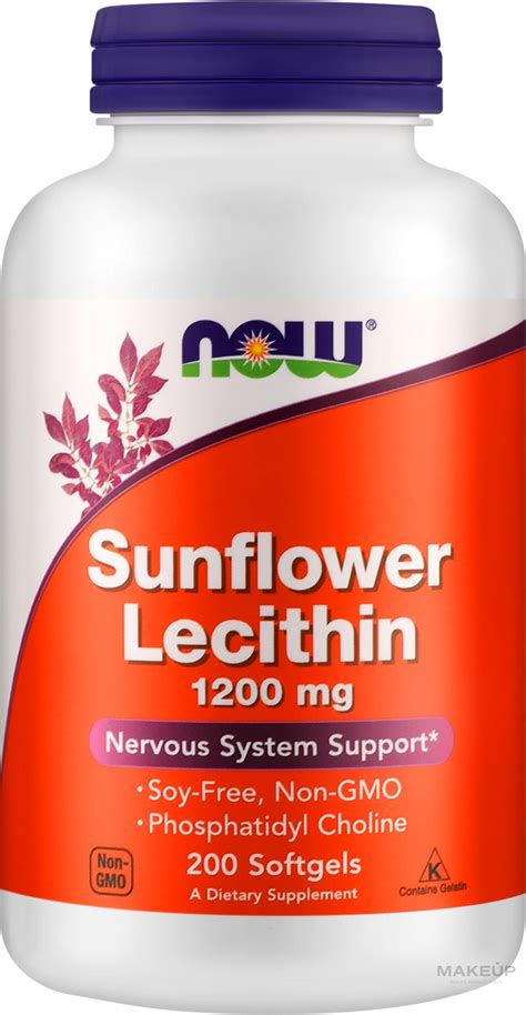 Now Foods Sunflower Lecithin 1200mg Softgels Лецитин подсолнечный ...