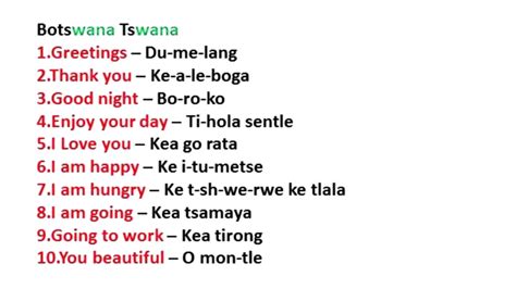 TSwana Lesson YouTube