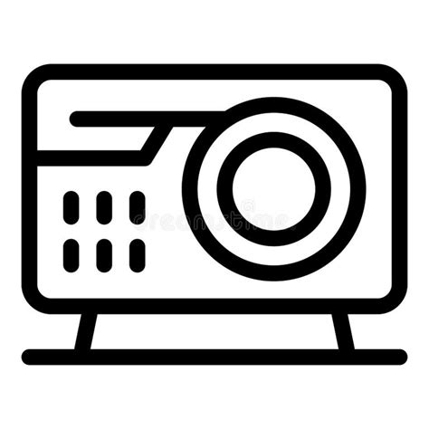 Projector Showing Presentation With Buttons For Controling Stock Vector