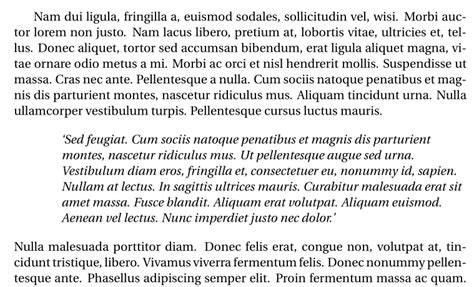 horizontal alignment how to left justify text in quote environment