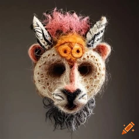 Elaborate Felted Wool Masks On Jungle Animal Portraits On Craiyon