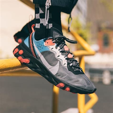 Nike React Element 87 Solar Red Blue Chill Sneakers Fashion Sport