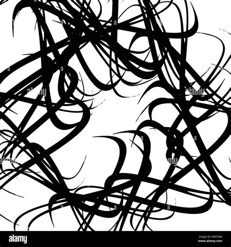 Chaotic Random Curved Lines Abstract Artistic Pattern Background Stock Vector Image And Art Alamy