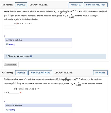 Verify That The Given Choice Of N In The Chegg