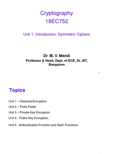 Pptunit 1 Introduction Pdf Cryptography Cryptanalysis