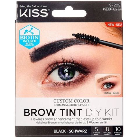 Kiss Brow Tint Diy Kit Black 2 X 10ml Nail Polish Direct
