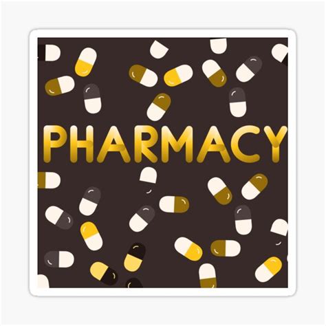 Pharmacy Script Yellow With Pills Sticker For Sale By Designs Io