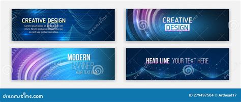 Abstract Horizontal Promotion Media Cover Design Big Data Futuristic