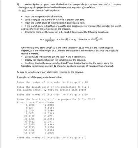 Solved 3 Write A Python Program That Calls The Functions
