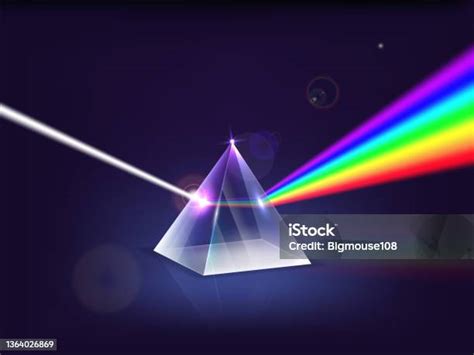 현실적인 상세한 3d 프리즘 라이트 스펙트럼 벡터 프리즘에 대한 스톡 벡터 아트 및 기타 이미지 프리즘 스펙트럼 굴절