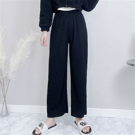 [코듀로이 갓성비] 트레이닝 허리 밴딩 골덴 코듀로이 일자핏 와이드 팬츠 에이블리