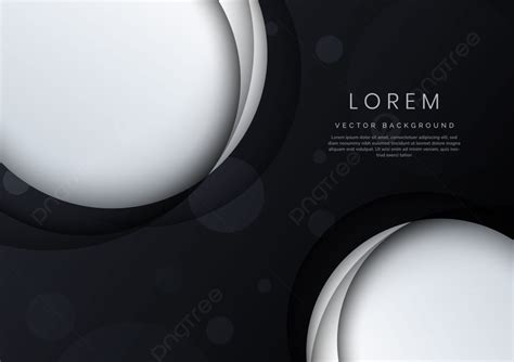 Abstract White Circle Overlapping With Shadow On Black Background With