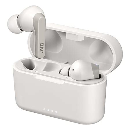 Jvc Riptidz True Wireless Bluetooth Earbuds With Charging Case White Haa Tw Office Depot