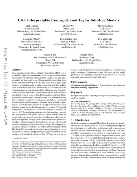 Pdf Cat Interpretable Concept Based Taylor Additive Models
