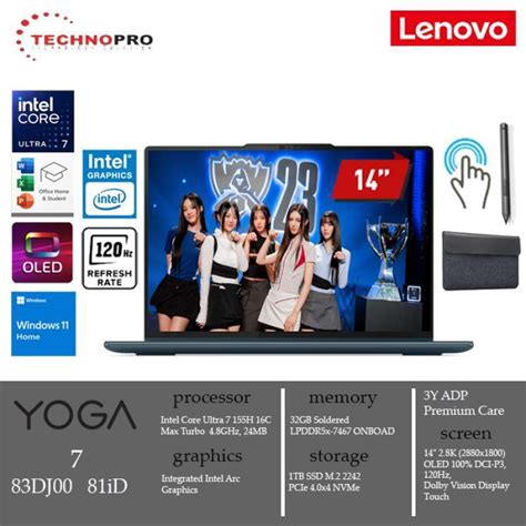 Promo Lenovo Yoga In Iml Id Intel Core Ultra H Arc Gb Tb Ssd Windows