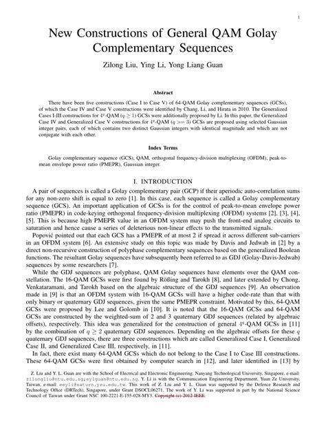 pdf new constructions of general qam golay complementary sequences