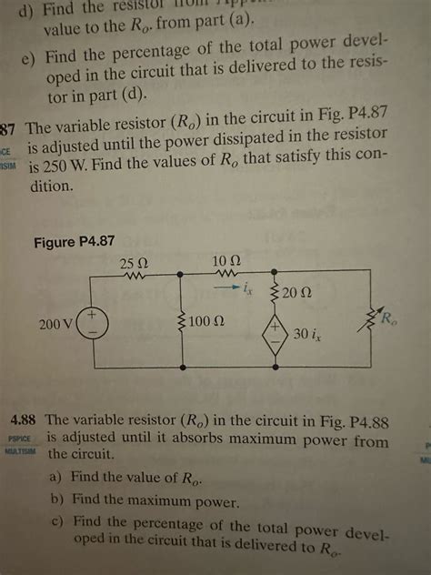 Answered The Variable Resistor R0 In The… Bartleby