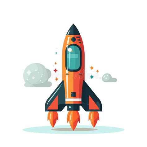 Shuttle Icon Black Icon Of Spaceship Linear Icon Of Rocket Launch Stock Vector Illustration