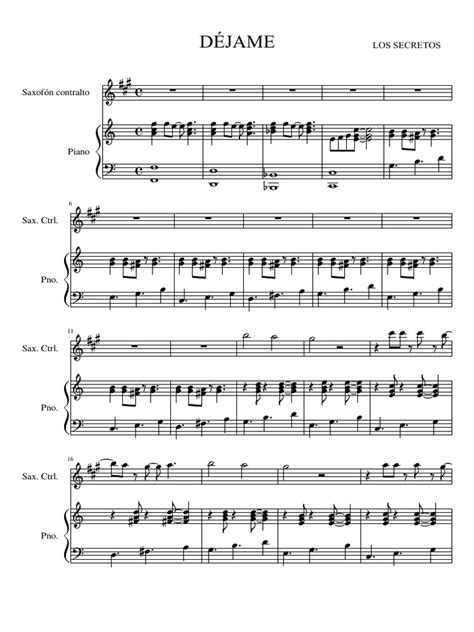 DÉjame Los Secretos Partitura Y Partes Pdf Ciencias De La Salud
