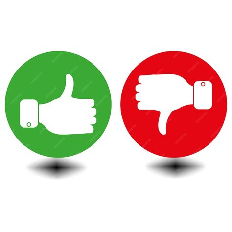 Premium Vector Red And Green Like And Dislike Buttons Symbols Of