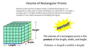 Volume Of Rectangular Prisms And Cubes PowerPoint Lesson And Printables