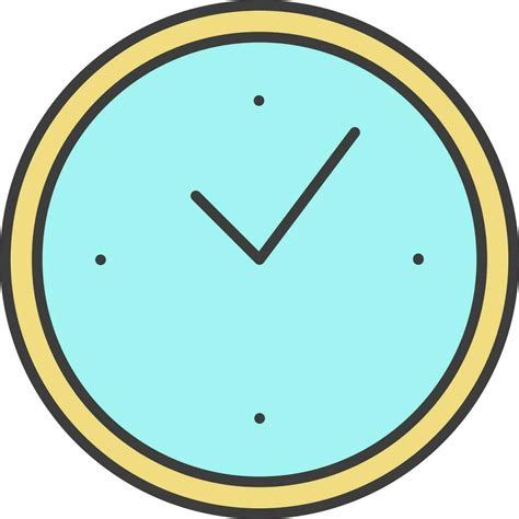 Flat Style Clock Icon In Turquoise And Yellow Color 24182600 Vector