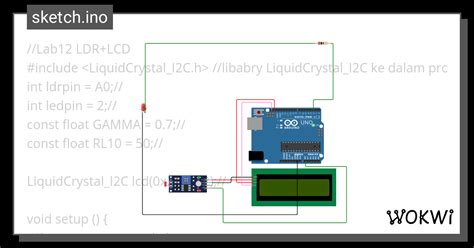 Lab12 LDR LCD Wokwi ESP32 STM32 Arduino Simulator
