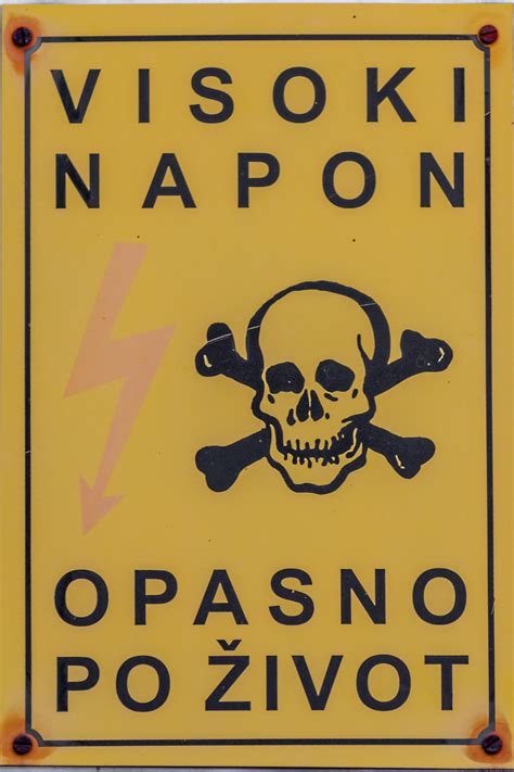 Free Picture Danger Sign High Voltage Warning With Scull