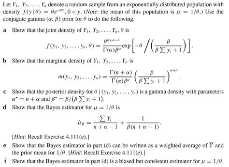 solved let yi y2 yn denote a random sample from an